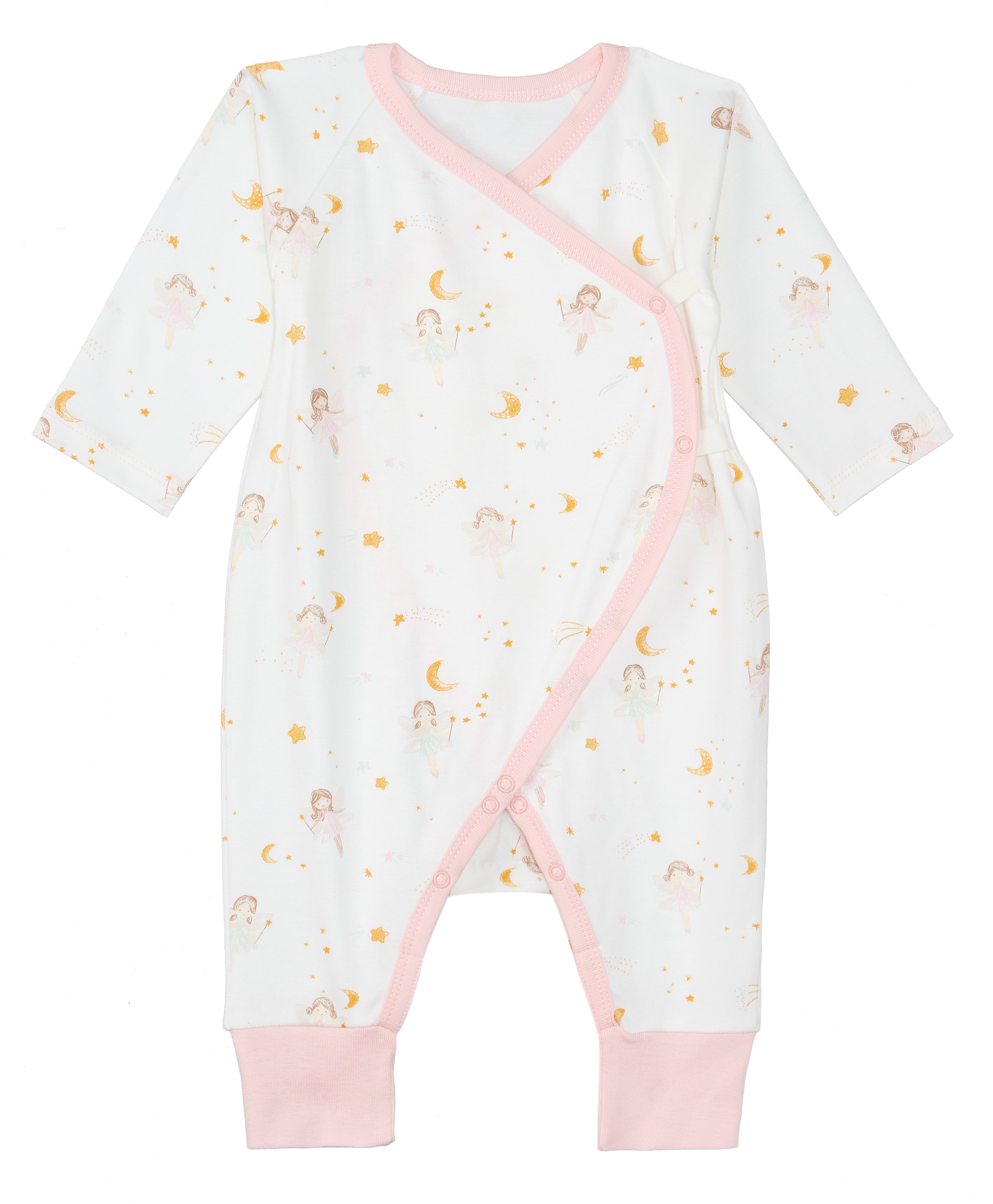 Organic Cotton Baby Side Snap Kimono Onesie - Dreamland Girls – sekemonline